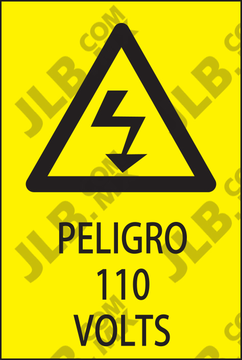 Etiqueta Peligro 110 volts | Equipos Contra Incendio JLB